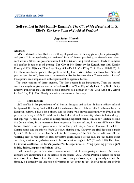 (PDF) Analysis of "The Love Song of J. Alfred Prufrock" | Kerri Gates ...
