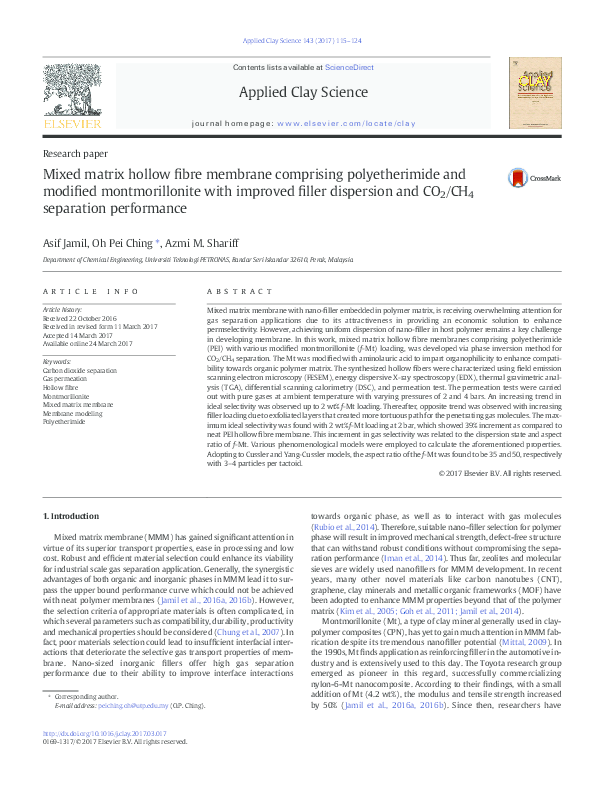 (PDF) Mixed matrix hollow fibre membrane comprising polyetherimide and ...