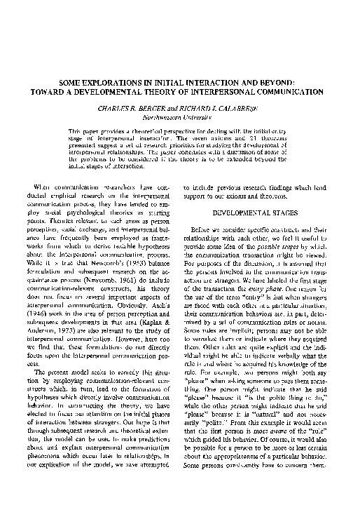 (PDF) SOME EXPLORATIONS IN INITIAL INTERACTION AND BEYOND: TOWARD A ...