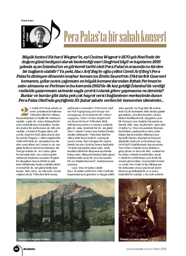 (PDF) A morning concert at the Pera Palace Hotel in Istanbul / Pera ...