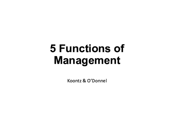 (PDF) 5 Functions of Management