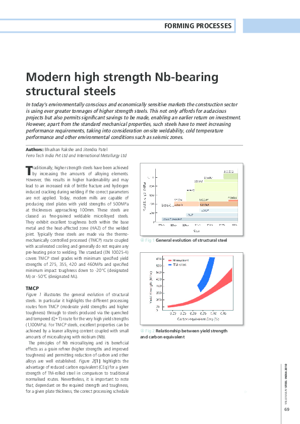 (PDF) Modern high strength Nb-bearing structural steels