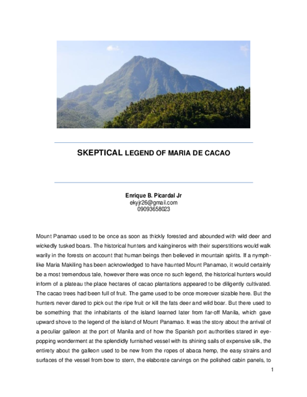 (PDF) SKEPTICAL LEGEND OF MARIA DE CACAO