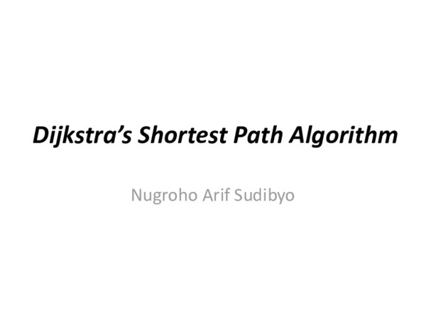 (PDF) Dijkstra's Shortest Path Algorithm