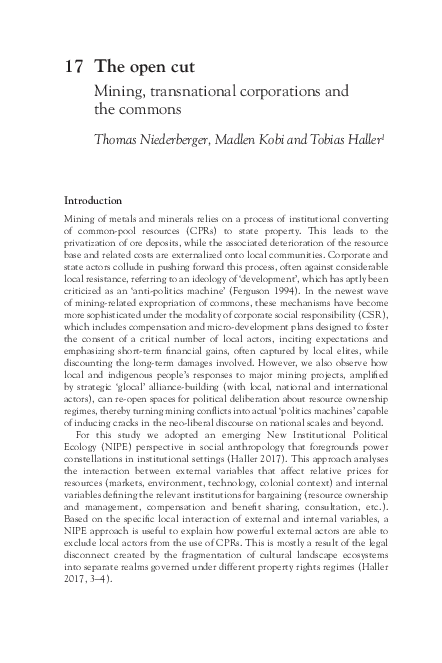 (PDF) The open cut. Mining, transnational corporations and the commons