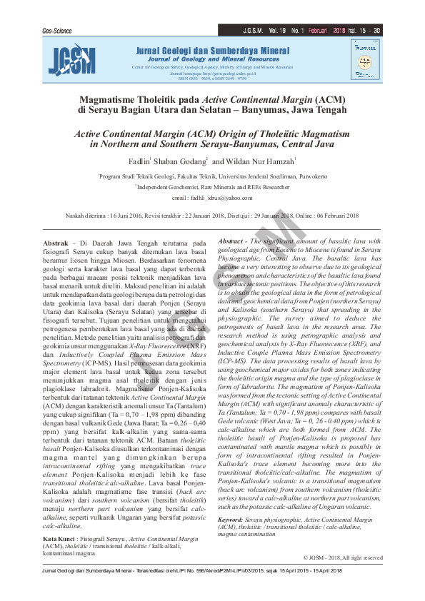 (PDF) Active Continental Margin (ACM) Origin of Tholeiitic Magmatism in ...