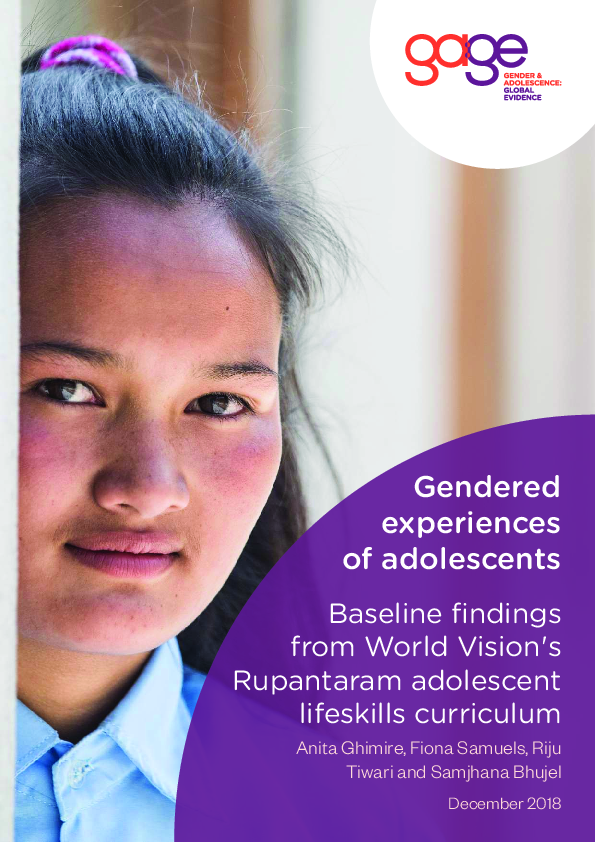 (PDF) Gendered experiences of adolescents Baseline findings from World ...