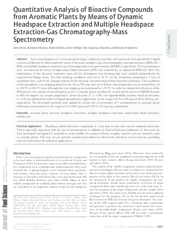 (PDF) Quantitative Analysis of Bioactive Compounds from Aromatic Plants ...