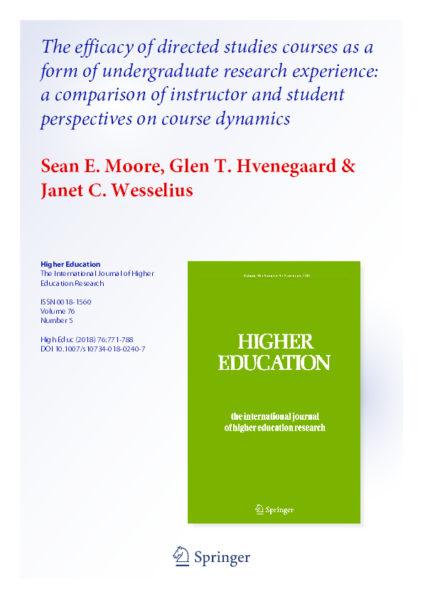 (PDF) The efficacy of directed studies courses as a form of ...