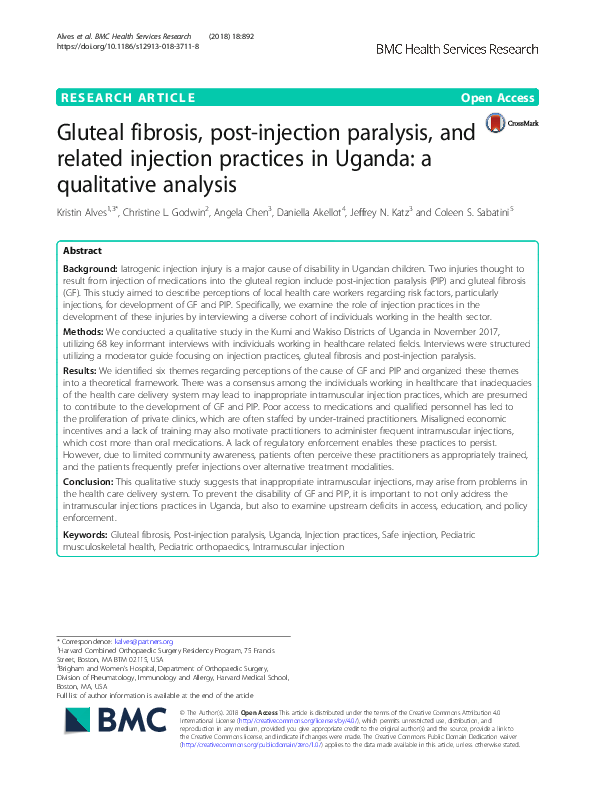 (PDF) Gluteal fibrosis, post-injection paralysis, and related injection ...