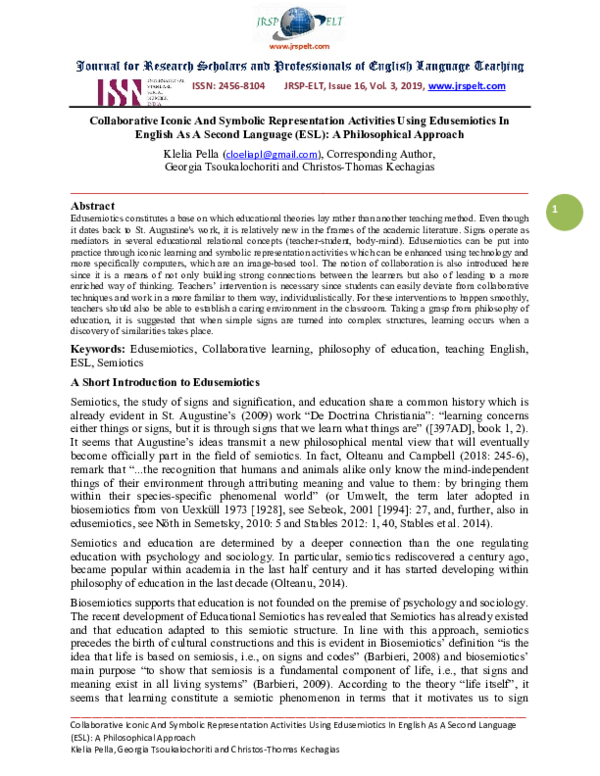 (PDF) Collaborative Iconic And Symbolic Representation Activities Using ...