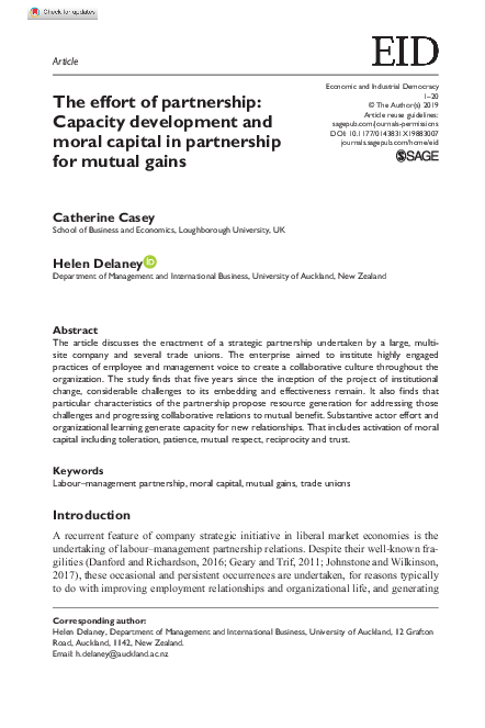(PDF) The effort of partnership: Capacity development and moral capital ...