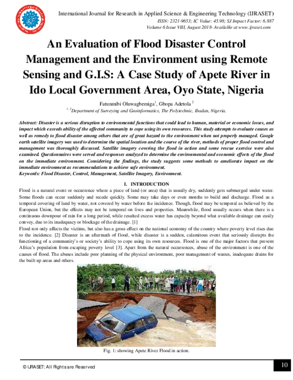 (PDF) An Evaluation of Flood Disaster Control Management and the ...