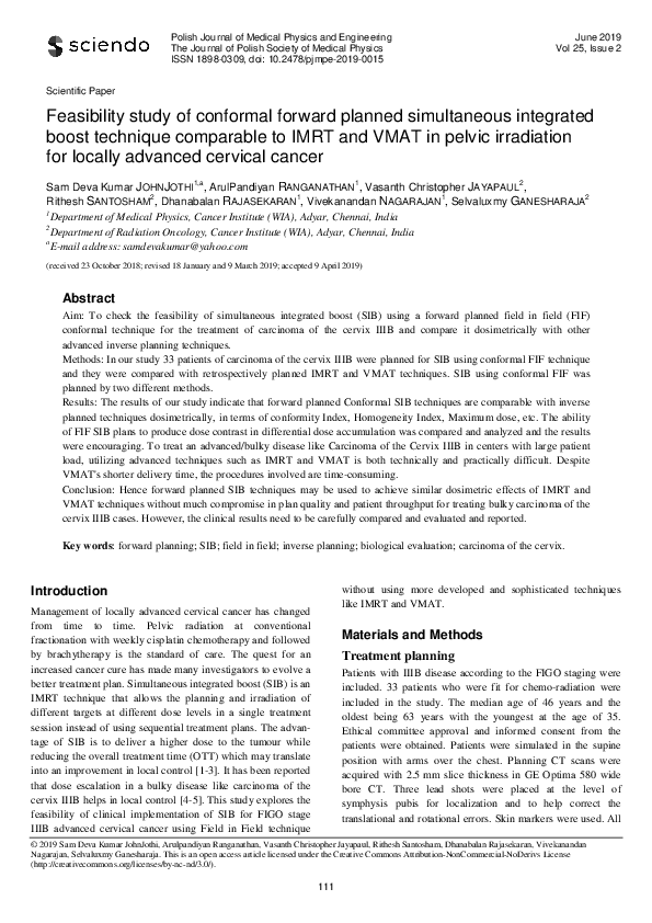 (PDF) Feasibility study of conformal forward planned simultaneous ...
