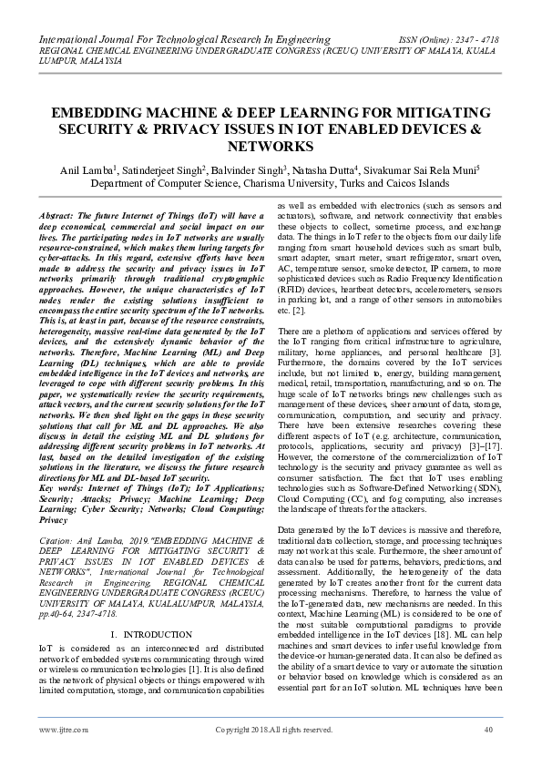 Pdf Embedding Machine And Deep Learning For Mitigating Security
