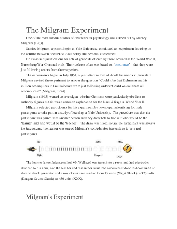 (DOC) The Milgram Experiment