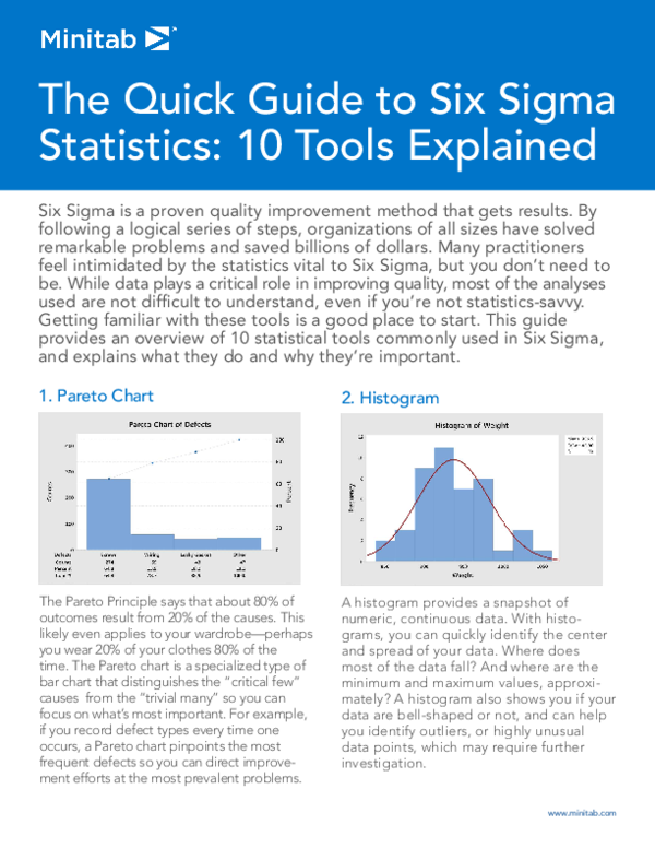 (PDF) Quick Guide To Six Sigma Statistics