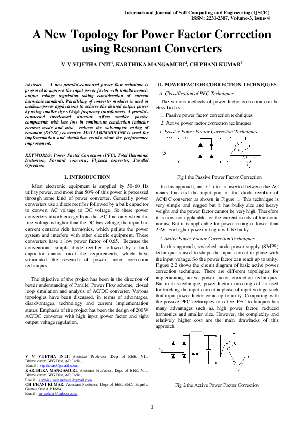 (PDF) A New Topology for Power Factor Correction using Resonant Converters
