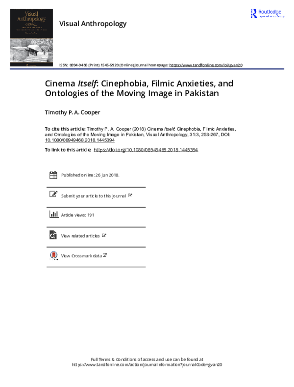 (PDF) Cinema Itself: Cinephobia, Filmic Anxieties, and Ontologies of ...