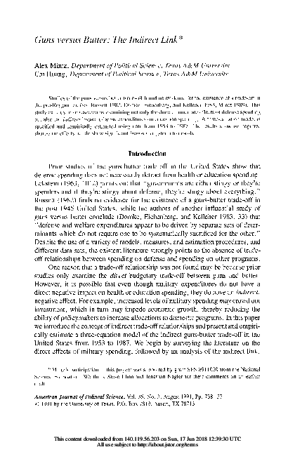 (PDF) Guns versus Butter: The Indirect Link
