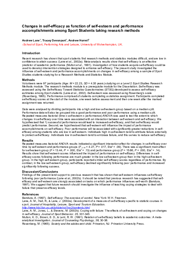 DOC Changes In Self efficacy As Function Of Self esteem And doc-changes-in-self-efficacy-as-function-of-self-esteem-and