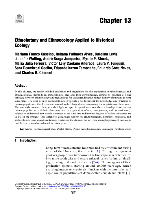 (PDF) Ethnobotany and Ethnoecology Applied to Historical Ecology