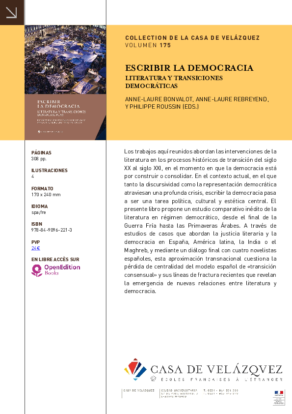 (PDF) Escribir la democracia. Literatura y transiciones democráticas