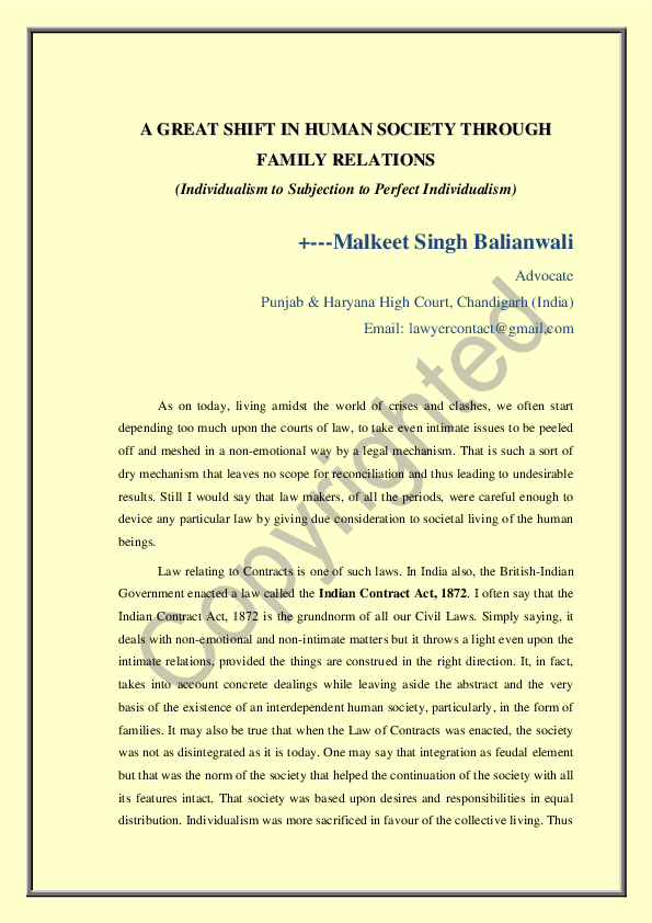 (PDF) A GREAT SHIFT IN HUMAN SOCIETY THROUGH FAMILY RELATIONS
