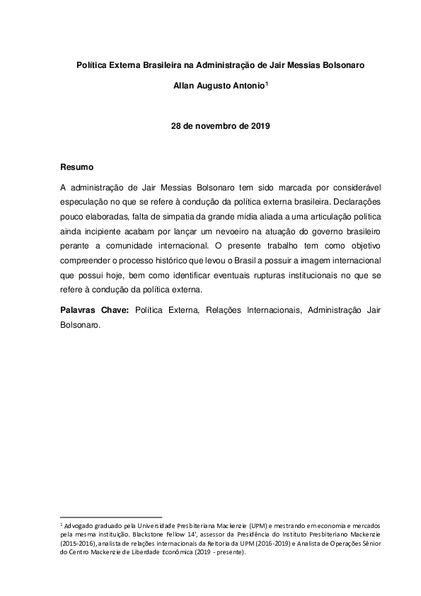 (PDF) Análise de Política Externa Brasileira: A continuidade entre os ...