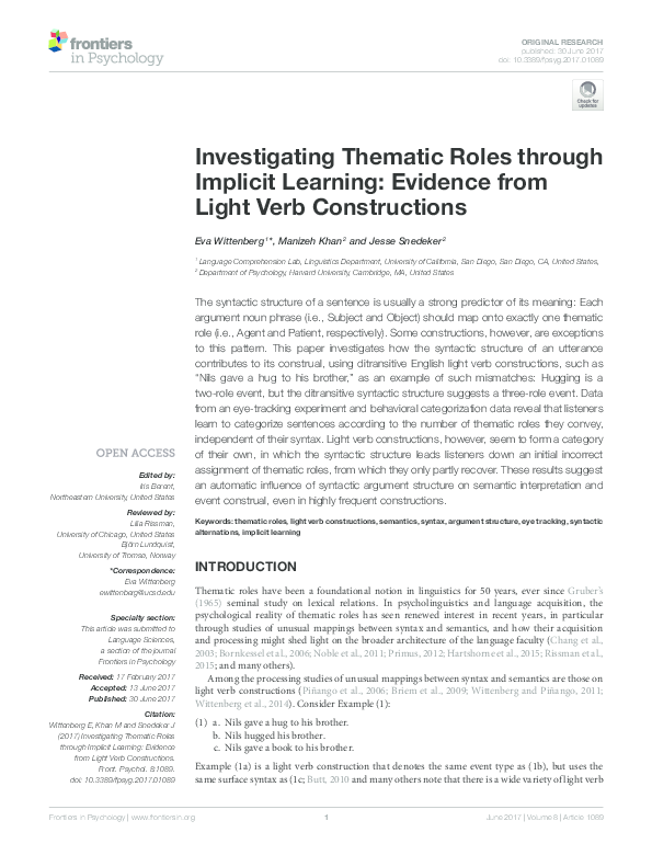 (PDF) a section of the journal Frontiers in Psychology Citation ...