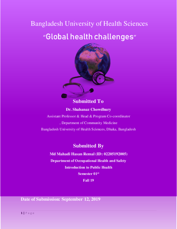 (PDF) "Global health challenges"