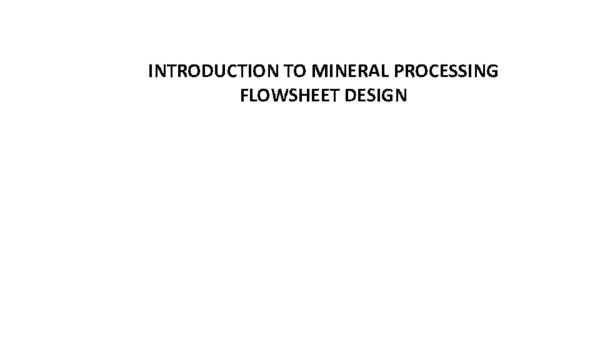 (PDF) INTRODUCTION TO MINERAL PROCESSING FLOWSHEET DESIGN