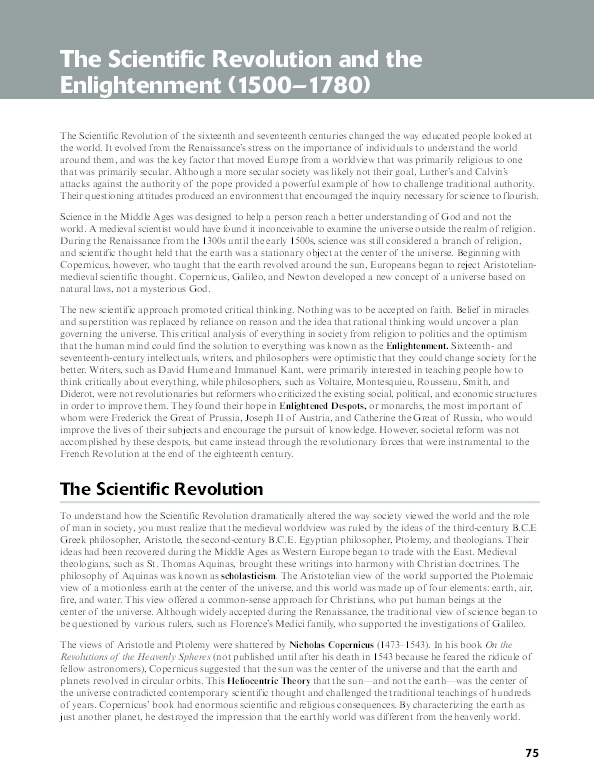 (PDF) The Scientific Revolution and the Enlightenment (1500-1780