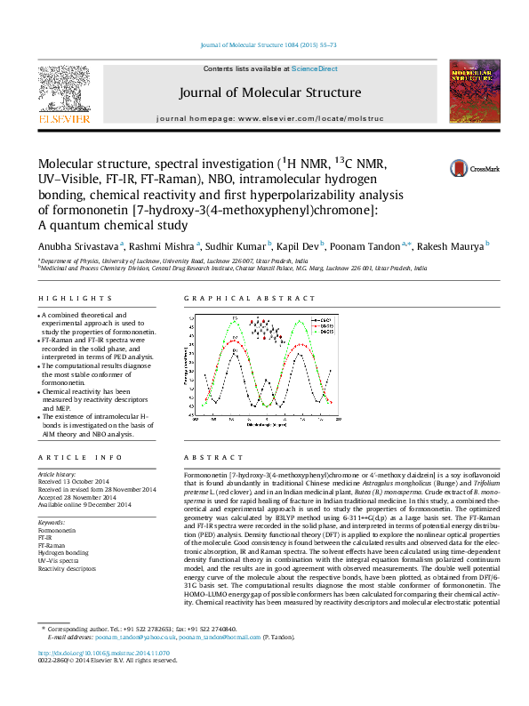 (PDF) Molecular structure, spectral investigation (1H NMR, 13C NMR, UV–Visible, FT-IR, FT-Raman ...
