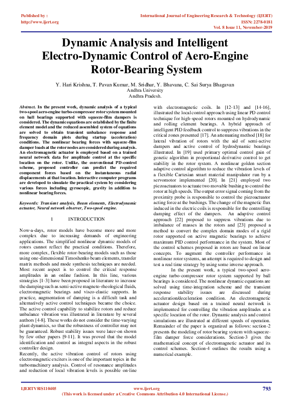 (PDF) IJERT-Dynamic Analysis and Intelligent Electro-Dynamic Control of Aero-Engine Rotor ...