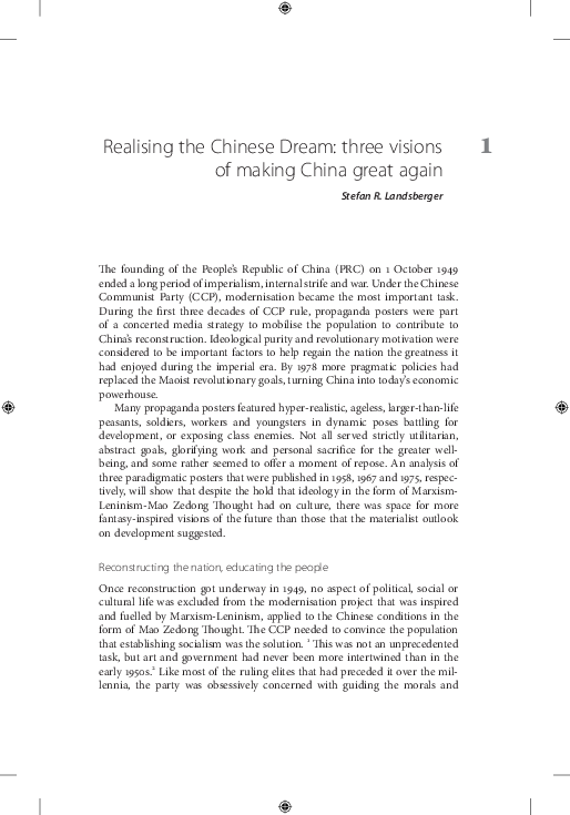 (PDF) Realising the Chinese Dream: three visions of making China great ...
