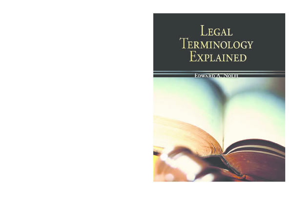 (PDF) Legal Terminology Explained