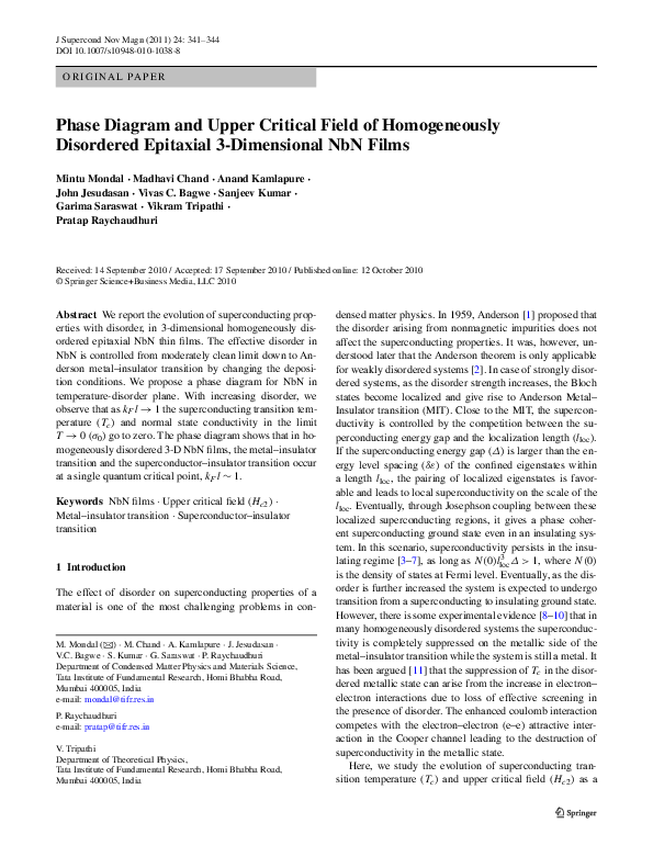 (PDF) Phase Diagram and Upper Critical Field of Homogeneously ...