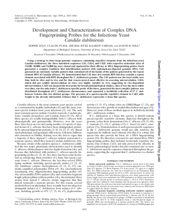 (PDF) Development and characterization of complex DNA fingerprinting ...