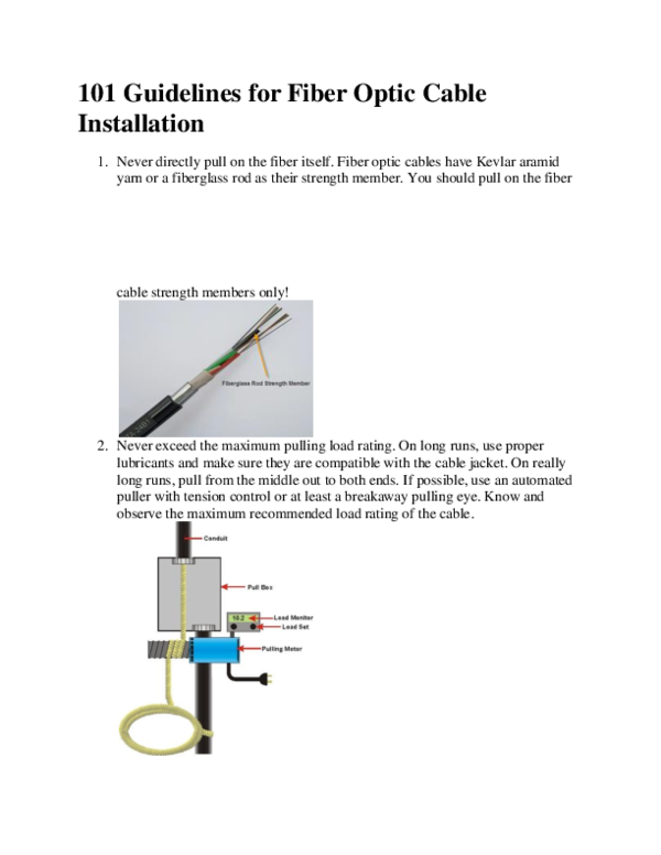 (DOC) 01 Guidelines for Fiber Optic Cable Installation