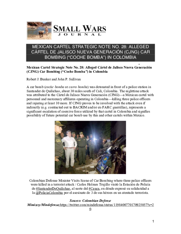 (PDF) Mexican Cartel Strategic Note No. 28: Alleged Cártel de Jalisco ...