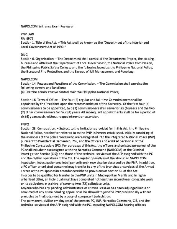 (DOC) NAPOLCOM Reviewer