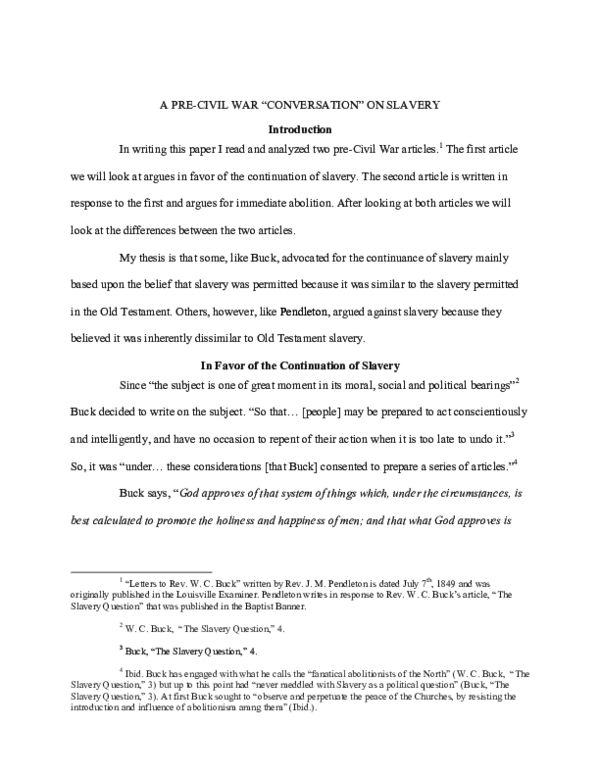 (PDF) A PRE-CIVIL WAR "CONVERSATION" ON SLAVERY