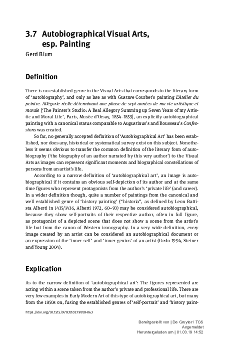 (PDF) Handbook of Autobiography / Autofiction: Chapter 3.7 ...