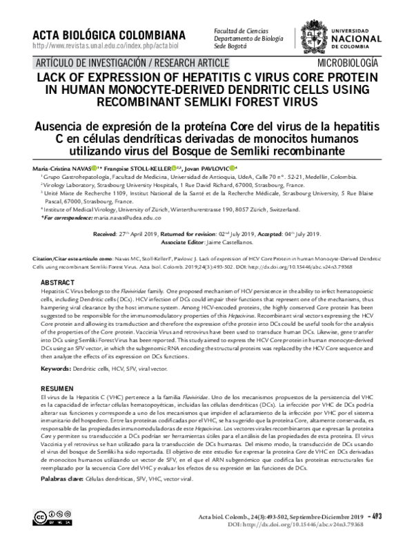 (PDF) LACK OF EXPRESSION OF HEPATITIS C VIRUS CORE PROTEIN IN HUMAN ...