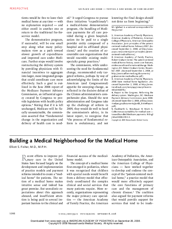 (PDF) Building a Medical Neighborhood for the Medical Home