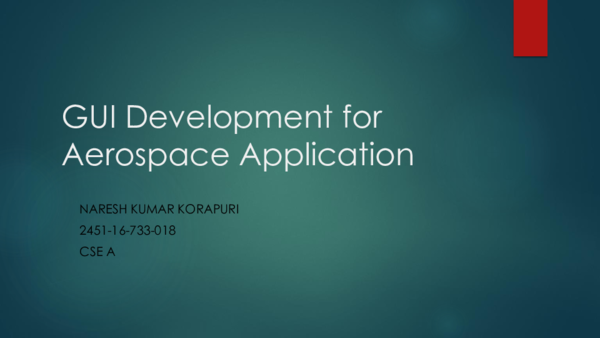 (PPT) GUI Development for Aerospace Application