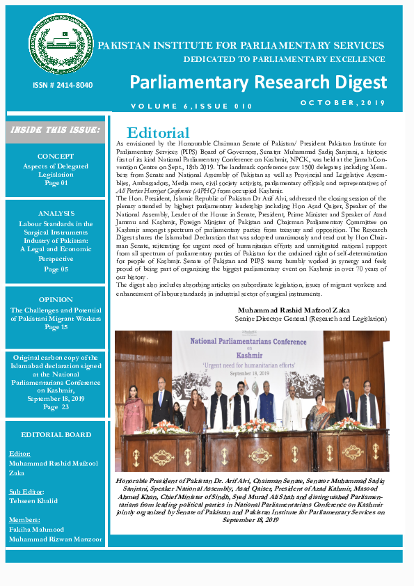 (PDF) Parliamentary Research Digest Oct 2019