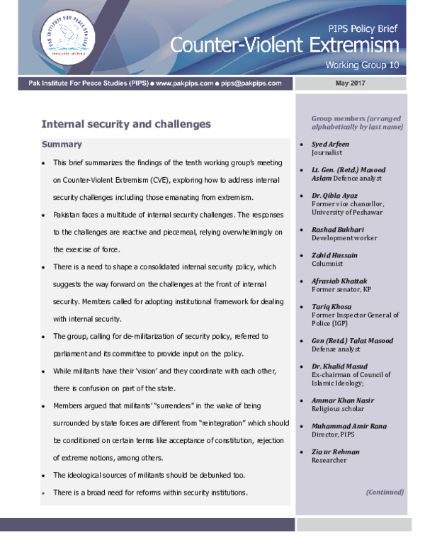 (PDF) Internal Security and Challenges
