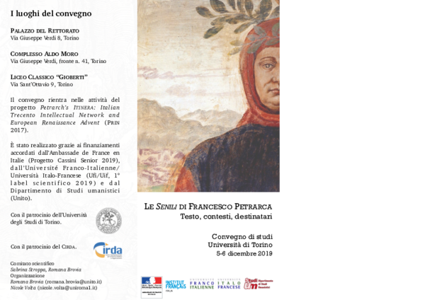 (PDF) LE SENILI DI FRANCESCO PETRARCA - Torino 5 e 6 dicembre 2019